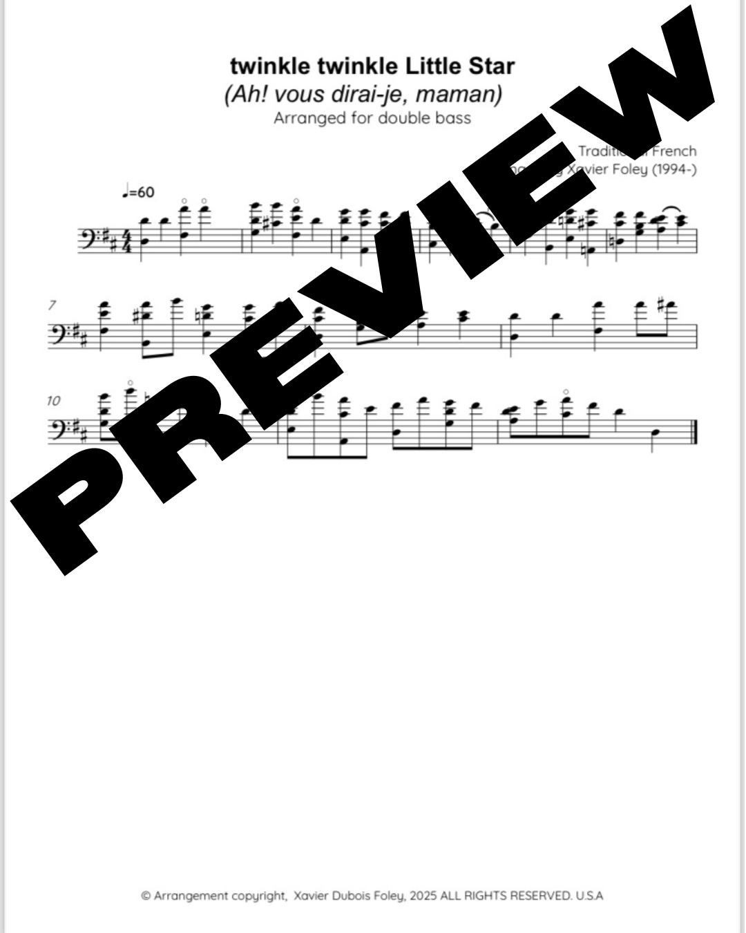 [FREE] Twinkle twinkle Little Star – Xavier Foley
